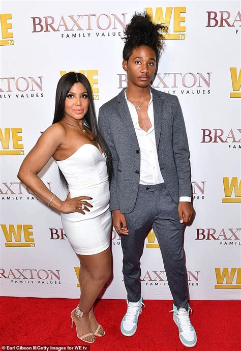 Toni Braxton Dons White Mini Dress And Kisses Her Son Diezel 16 At
