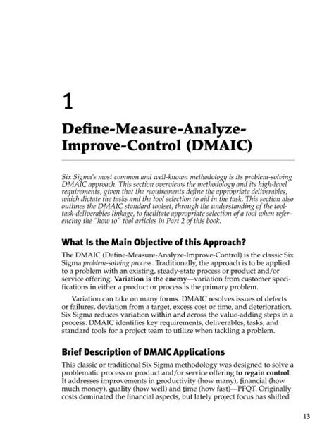 Define Measure Analyze Improve Control Dmaic