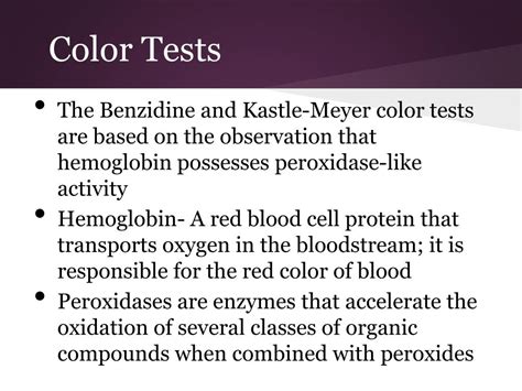 Ppt Forensic Serology Color Tests Powerpoint Presentation Free