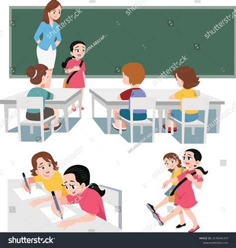 First Day Class New Friends Stock Vector Royalty Free 2176341377 First Day Class New Friends Stock Vector Royalty Free 2176341377