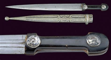 Caucasian Circassian Kindjal Dagger Late 1800s Early 1900s Straight Blade With Slight