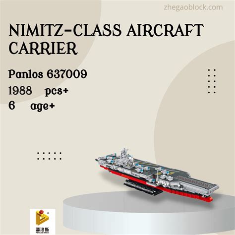 Panlosbrick Block 637009 Nimitz Class Aircraft Carrier Military