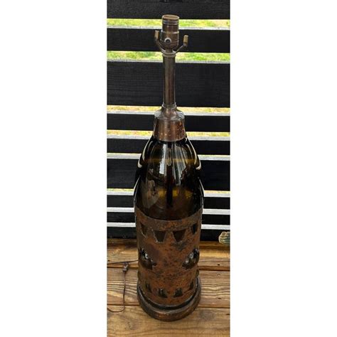 Vintage 1960s Brutalist Imprisoned Glass Lamp By Felipe Derflinger For