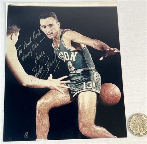 Lot Signed Bob Cousey Boston Celtics Legend Color Photograph W Coa
