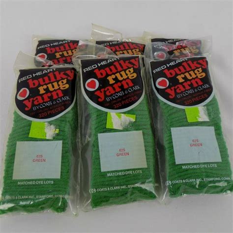 Red Heart Bulky Rug Hooking Latch Hook Yarn Green 625 Quantity 6 Ebay