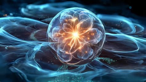 Glowing Cellular Structure In Blue Environment Stock Footage Video Of