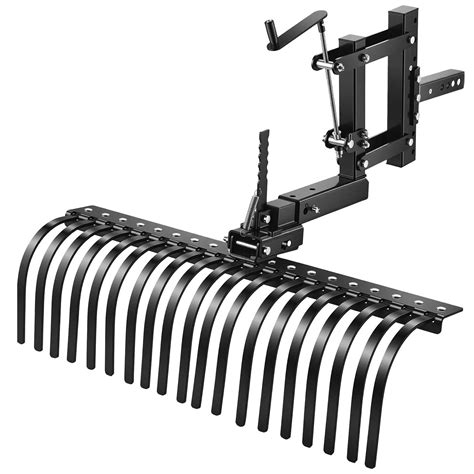 Vevor 42 In Tow Behind Landscape Rake 3 Point Lawn Rock Rake With