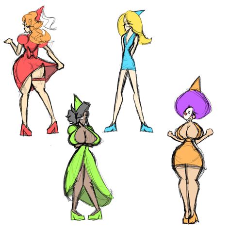 Rule 34 4girls Afro Big Ass Big Breasts Black Hair Blonde Hair Blue