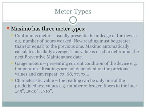 Meters In Ibm Maximo Asset Management Ppt Auto Navigation Systems Auto Technology