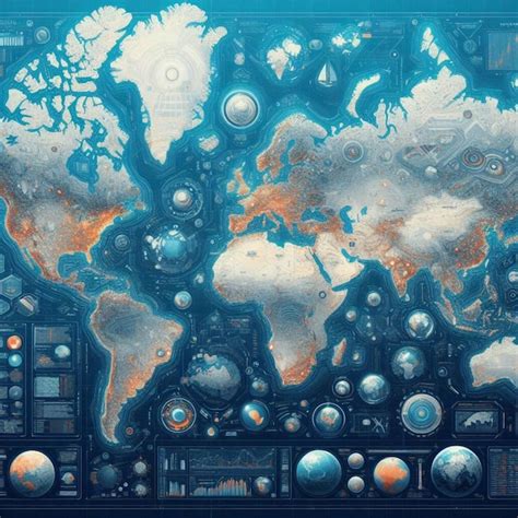 premium photo colorful digital world map