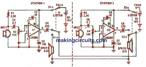 Simple Intercom Circuit Making Easy Circuits