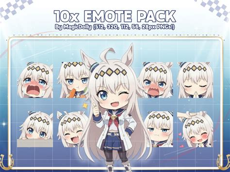 Oguri Cap Chibi Emotes Umamusume Stickers Anime Emoji Digital