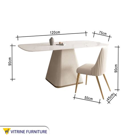 A Cream Colored Dining Table With A Unique And Elegant Design Vitrine