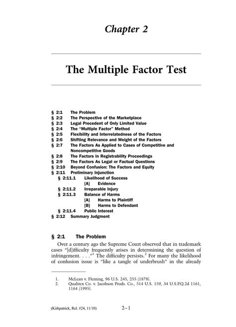 Chapter 2 The Multiple Factor Test