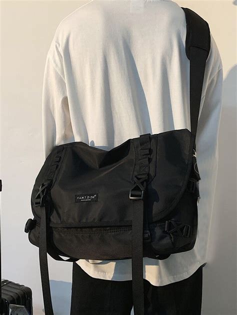 Bolso De Sling Multifuncional De Hombres Con Adornos De Hebilla Decorativa De Letra Gráfica Y