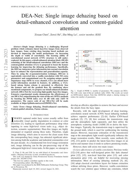 dea net single image dehazing based on detail enhanced convolution and