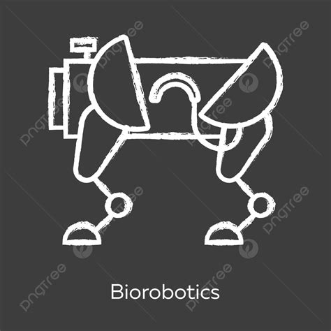 Bioinspired Robot Sketch On Chalkboard Robotic Symbol Sketch Vector