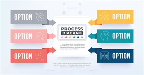 6 Process Diagram Infographic Template Point To Center 21059686 Vector