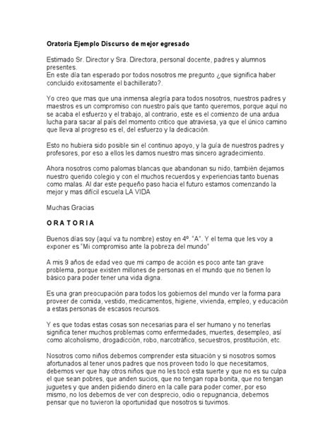 Ejemplo De Oratoria