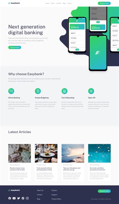 Frontend Mentor Frontend Mentor Easybank Lp Using React And Styled Components Coding