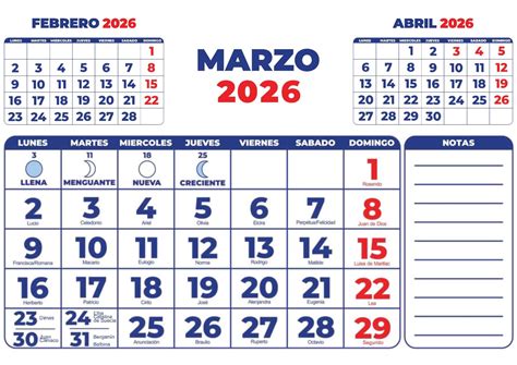 Calendario 2026 Santoral Y Fases De La Luna Imagenes Educativas