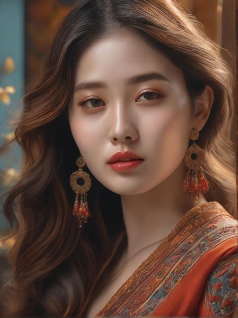 Premium Ai Image A Potrait Of Beautiful Chinese Girl