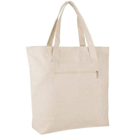 Canvas Tote Bags With Zipper Closure And Front Pocket Bagzdepot