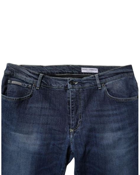 Dolce And Gabbana Blue Washed Cotton Stretch Skinnydenim Jeans For Men Lyst