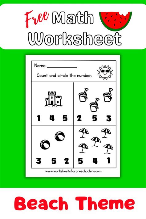 Beach Counting Fun Preschool Math Activity In 2025 Preschool