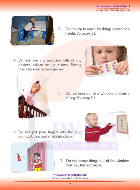 Ncert Solutions For Class 1 Evs Chapter 9 Safety Rule