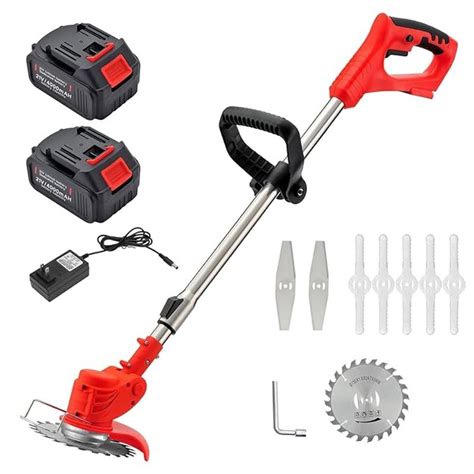 Electric Cordless Grass Trimmer With Dual Blades Efficient Gardening Tool Available At Avyukta