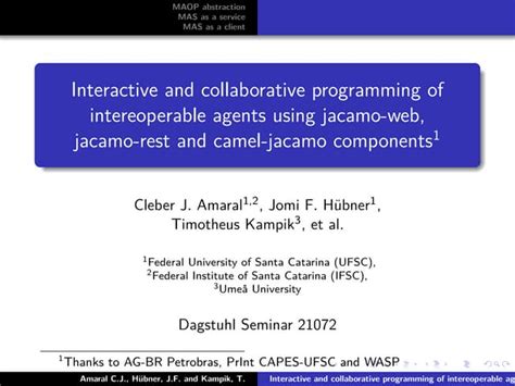 Interactive And Collaborative Programming Of Intereoperable Agents Using Jacamo Web Jacamo Rest