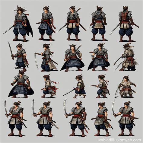 16 Bit Samurai Sprites For Elden Ring Stable Diffusion Online