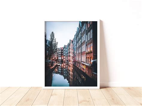 Amsterdam Canal House Reflection Print Netherlands Europe Wall Art
