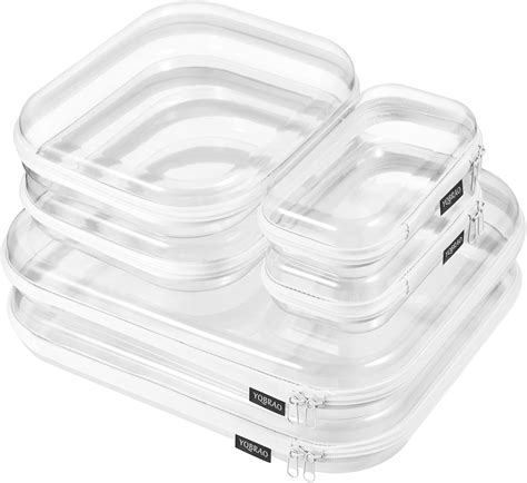 Yqbrao 6 Pack Clear Hard Shell Zipper Case 1 2mm Heavy