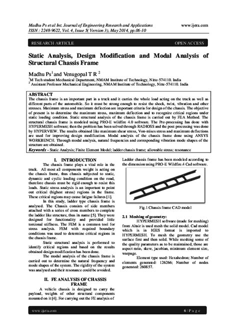 pdf static analysis design modification and modal analysis of
