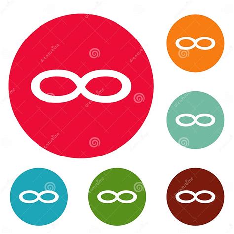 Vector Determinado Del Círculo De Los Iconos Del Símbolo Del Infinito