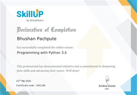Bhushan Pachpute On Linkedin Pythonprogramming Skillup Simplilearn
