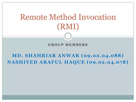 Remote Method Invocation Ppt Remote Method Invocation Ppt
