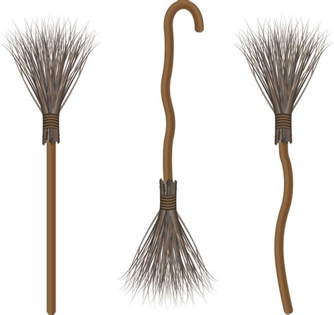 A Set Consisting Of Witch Brooms Of Various Shapes A Vehicle Of Evil