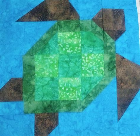 Turtle Quilt Block Pattern Traditional Piecing Digital Template Etsy