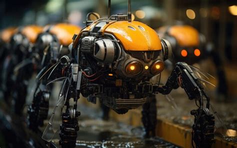 Premium Photo Swarm Robots Repairing Infrastructure