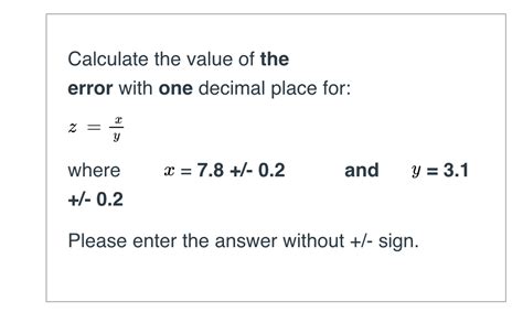 Solved Calculate The Value Of The Error With One Decimal Chegg