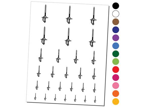 Pixel Rapier Fencing Sword Rpg Video Games Temporary Tattoo Water