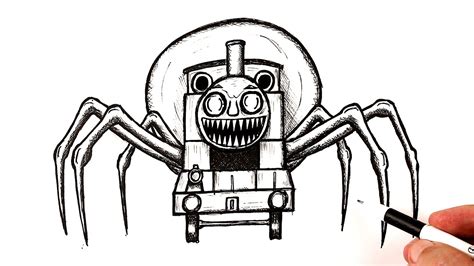 How To Draw A Thomas Train Spider Youtube