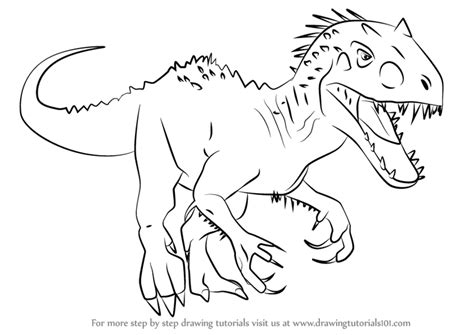 How To Draw Indominus Rex From Jurassic World Jurassic World Step By