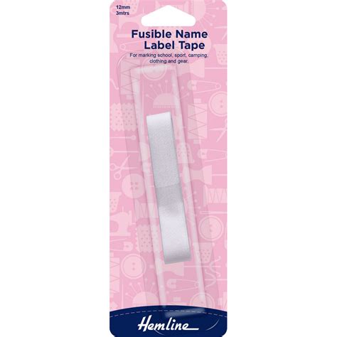 Fusible Name Label Tape 12mm X 3m Hemline