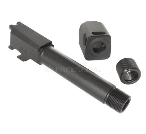Handgun Barrel With Threading And Thread Protector And Muzzle Brake