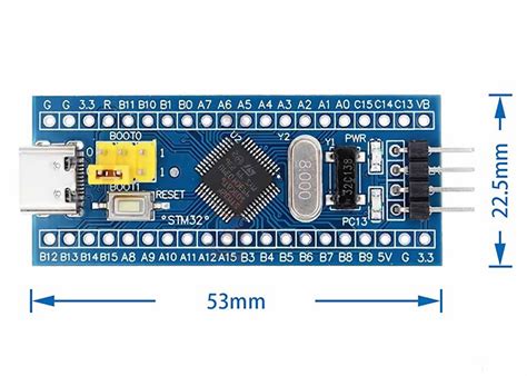 stm32f103c8t6 arm cortex m3 bluepill type c usb 72mhz cpu 64k flash spi can i2c uart minimum