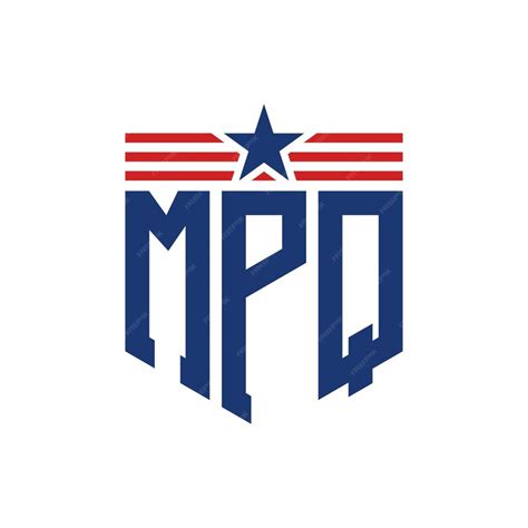 Premium Vector Patriotic Mpq Logo With Star And American Flag Straps